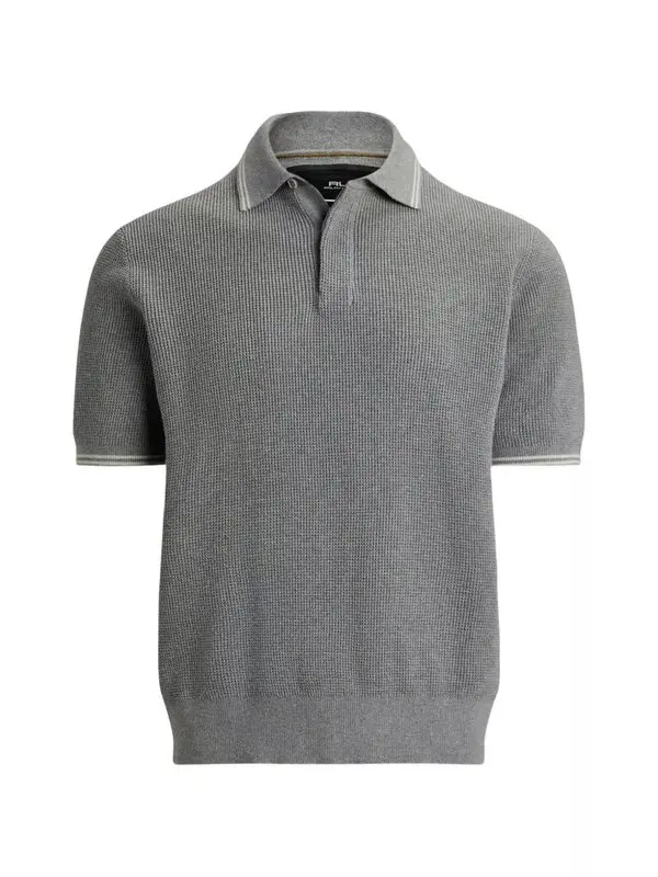 Rlx Ralph Lauren Waffle-knit Cotton Polo Shirt - Grey