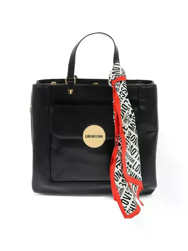 Moschino Logo Plaque Tote Bag
