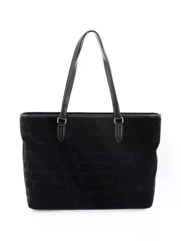 Moschino Love Terry Embossed Logo Tote Bag - Black