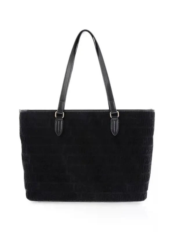 Moschino Love Terry Embossed Logo Tote Bag - Black
