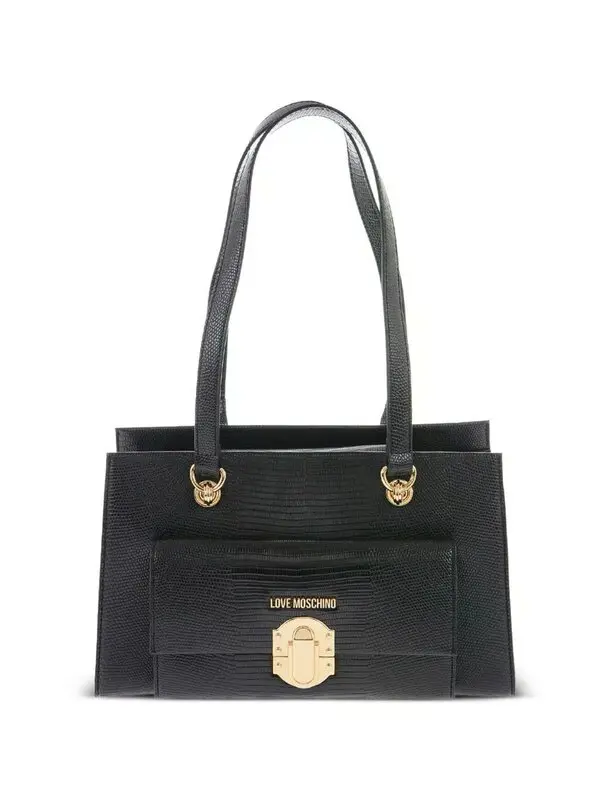 Moschino Logo-plaque Shoulder Bag - Black