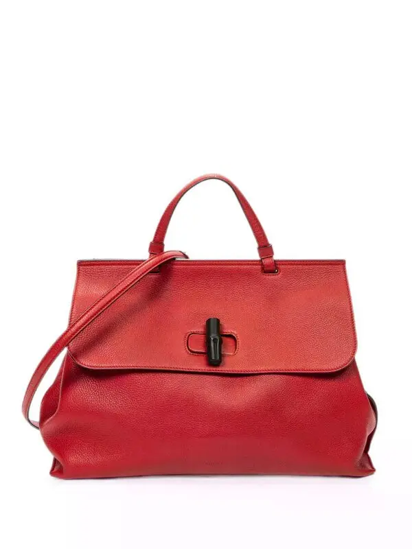 Gucci Bamboo Daily Tote Bag - Red