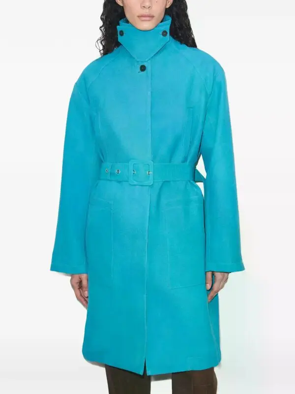 Tory Burch Waxed Canvas Trench - Blue