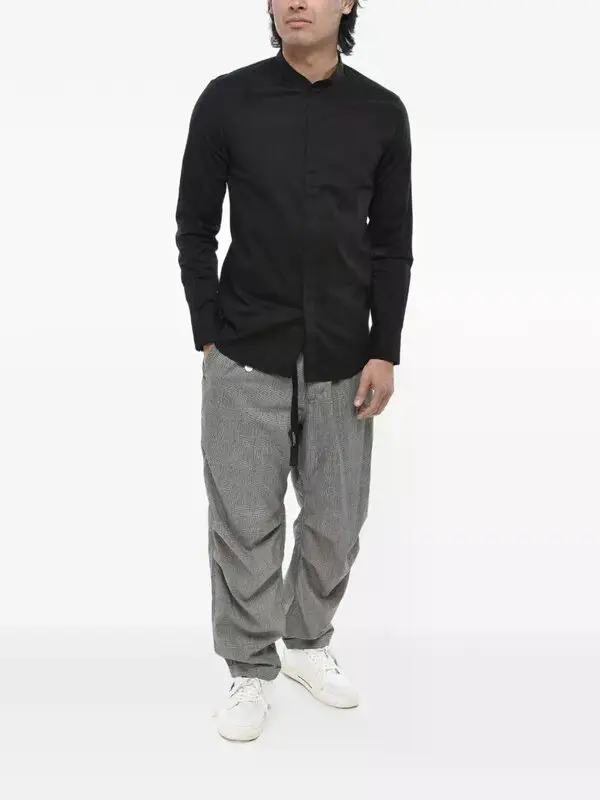 PAOLO PECORA Mandarin-collar Hidden-fastening Shirt
