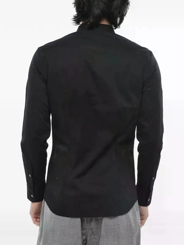 PAOLO PECORA Mandarin-collar Hidden-fastening Shirt