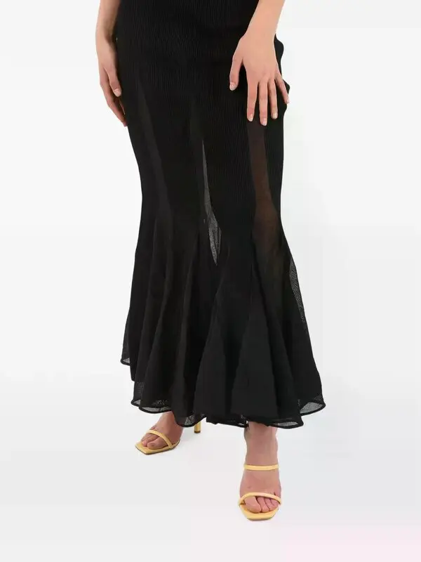 Philipp Plein Rhinestone Embellished Sheer Panel Maxi Dress