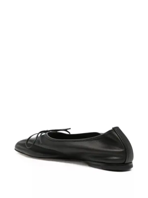 Dear Frances Leather Bow Detail Ballet Flats