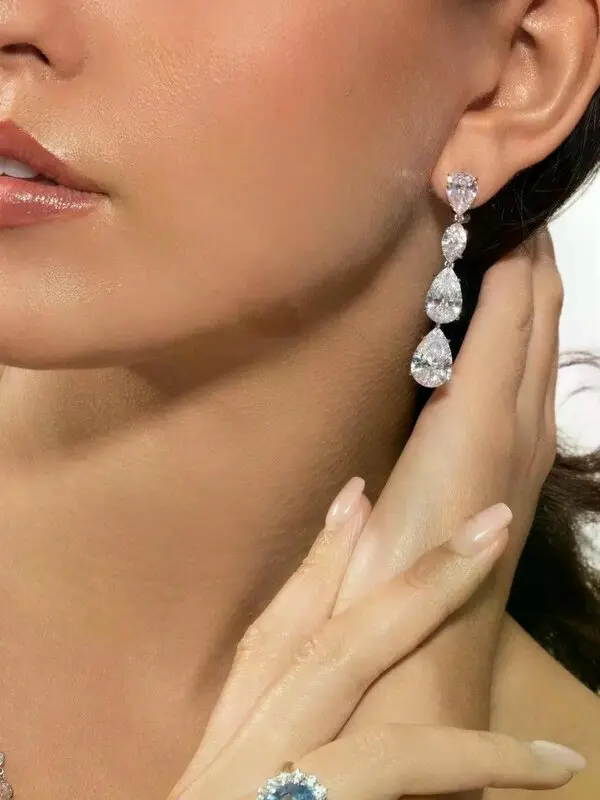 FANTASIA BY DESERIO Pear Marquise Drop Earrings