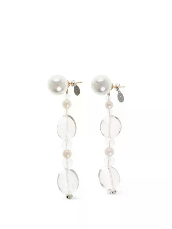 Magda Butrym Pearl And Stone Drop Earrings - Silver