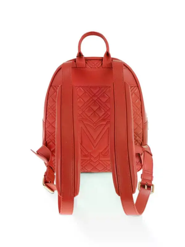 Moschino Quilted Logo-detail Backpack - Red