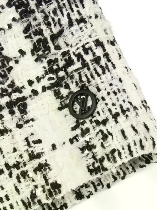 LOUIS VUITTON Logo Plaque Tweed Mini Skirt