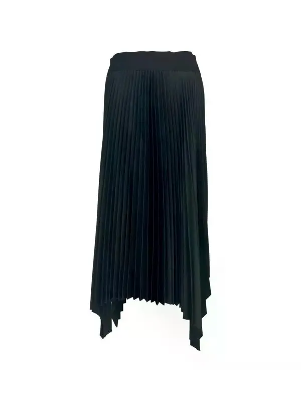 JOSEPH Knit Weave Plissé Skirt - Black