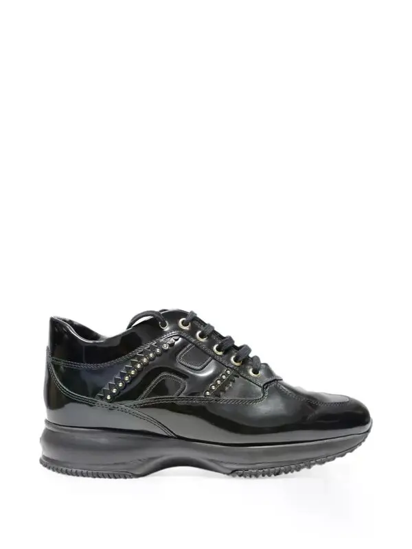 Hogan Interactive Studded Lace Up Sneakers - Black