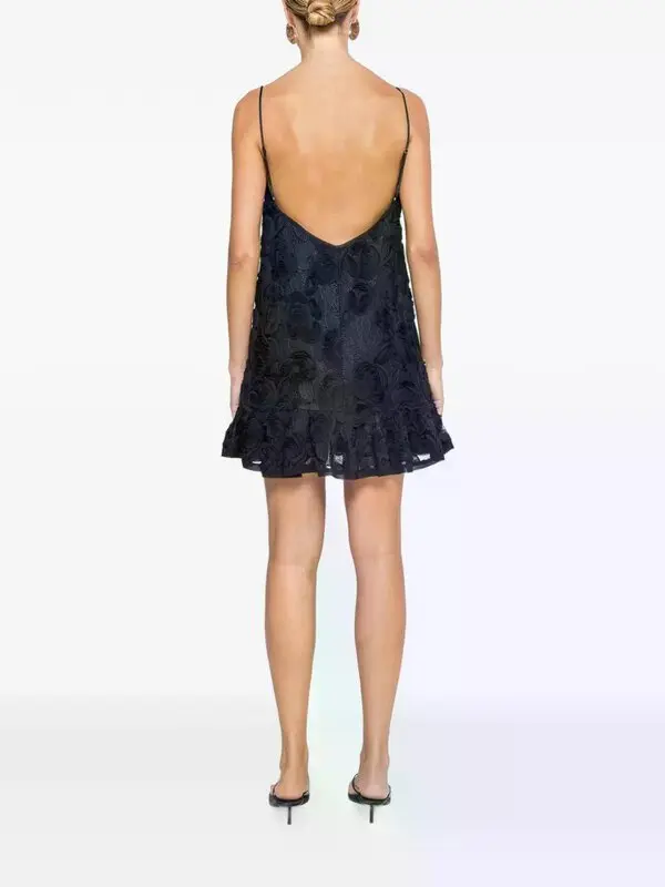 NISSA 3d Floral Embroidery Mini Dress