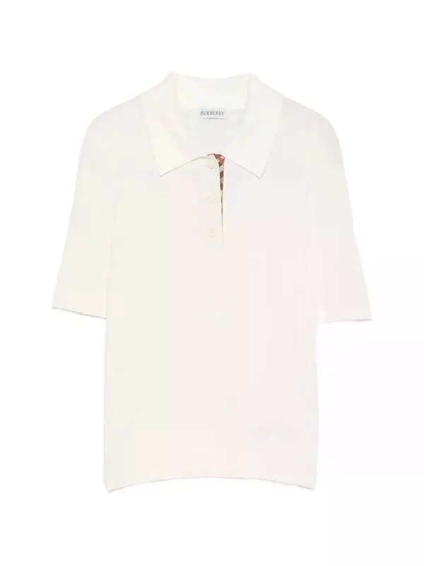 Burberry Check-trim Polo Top - Neutrals