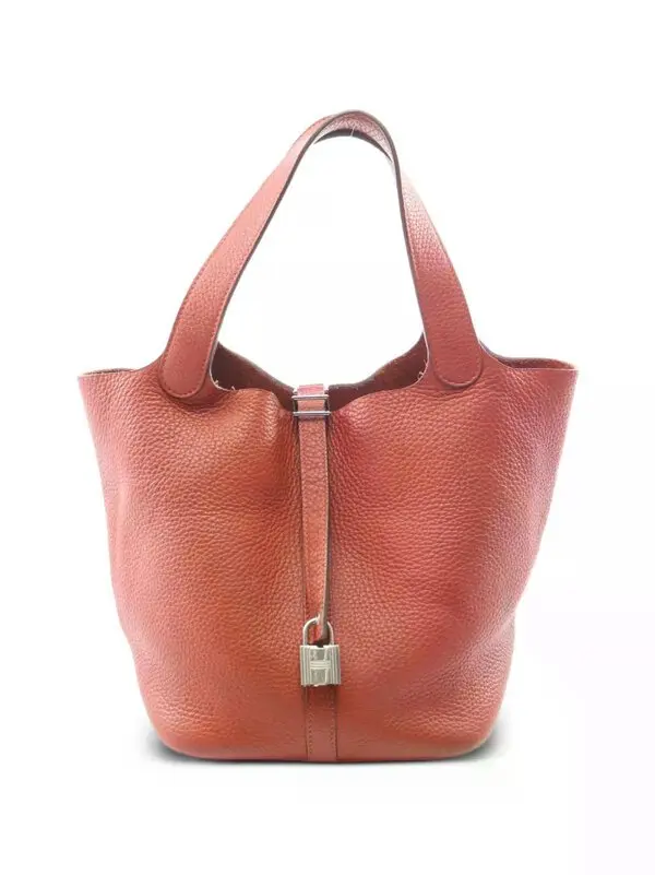 Hermès Taurillon Clemence Leather Picotin Lock Tote Bag - Orange