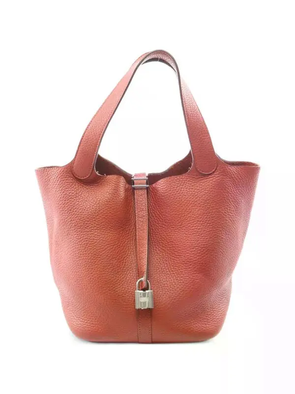 Hermès Taurillon Clemence Leather Picotin Lock Tote Bag - Orange