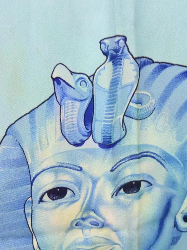 Hermès 2000s 90 Tutankhamun Printed Scarf - Blue