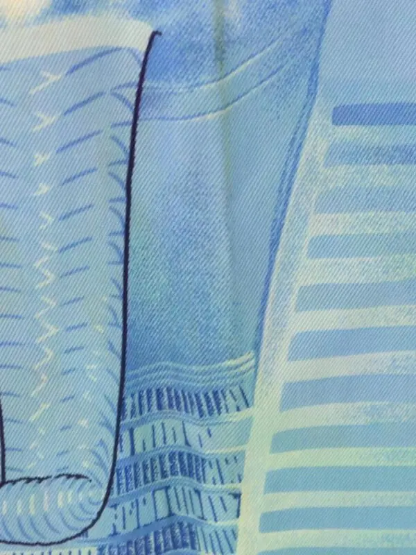 Hermès 2000s 90 Tutankhamun Printed Scarf - Blue
