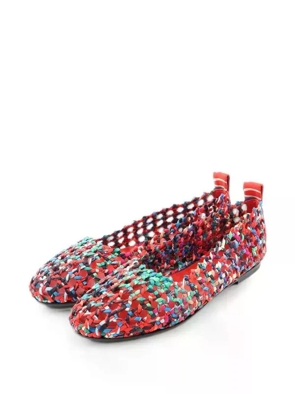 Hermès 2020s Minork Woven Ballet Flats - Red