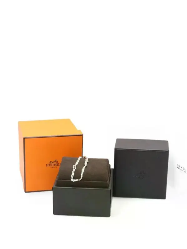 Hermès 18k White Gold Diamond Buckle Bracelet