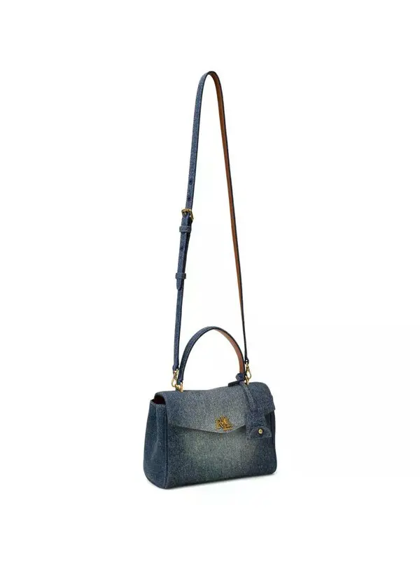 Ralph Lauren Small Farrah Denim Tote Bag With Leather Trim