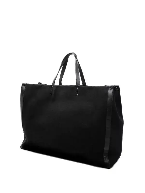 Valentino Garavani 2018-2026 Large Canvas Rockstud Vltn Tote Satchel - Black