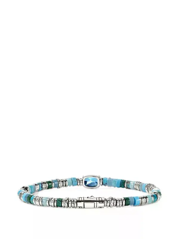 John Hardy Sterling Blue Topaz Heishi Bracelet