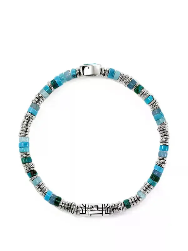 John Hardy Sterling Blue Topaz Heishi Bracelet
