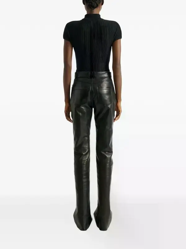Balmain High-waisted Leather Trousers