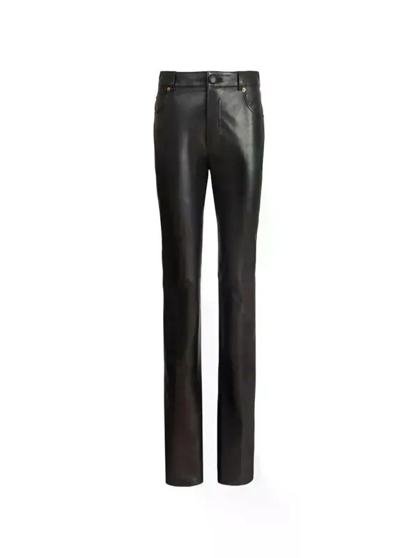 Balmain High-waisted Leather Trousers