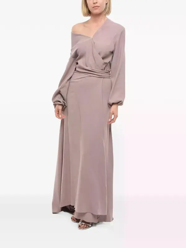 SUPER BLOND Maxi Belted Wrap Dress - Neutrals