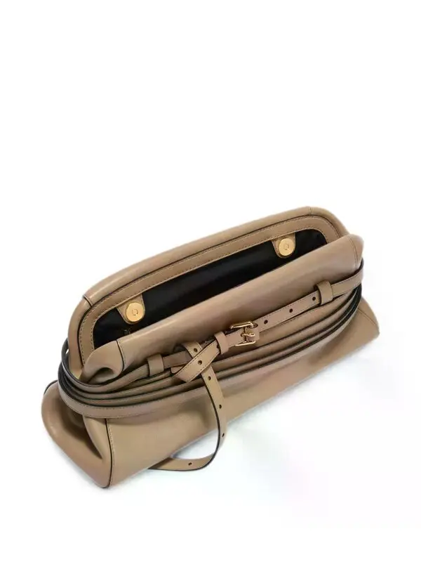 Moschino Leather Clutch Bag - Neutrals