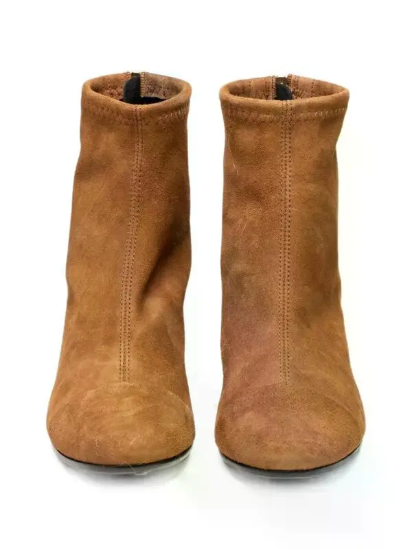 POCHE PARIS Suede Rear-zip Ankle Boots