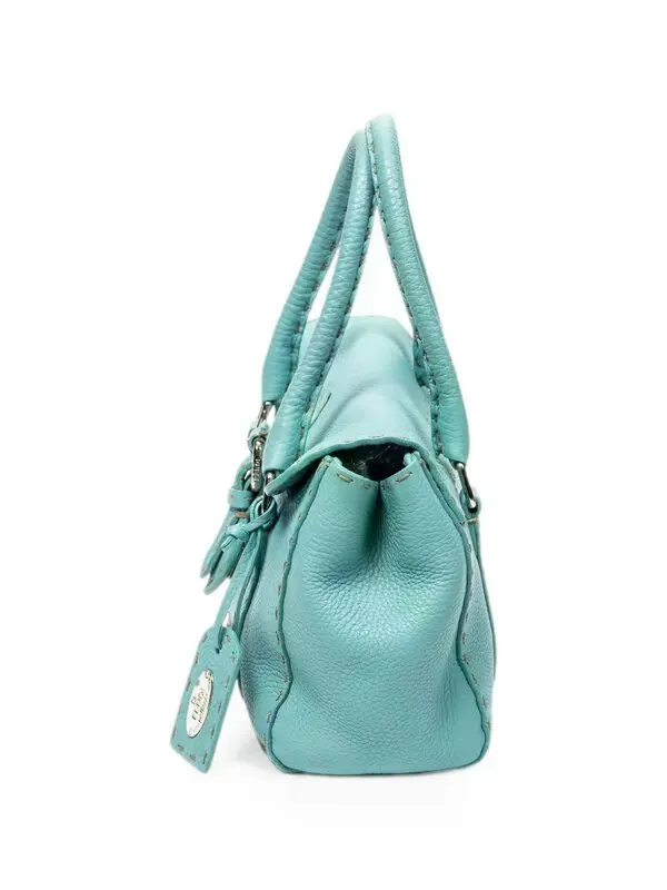 Fendi Mini Linda Leather Tote Bag - Blue