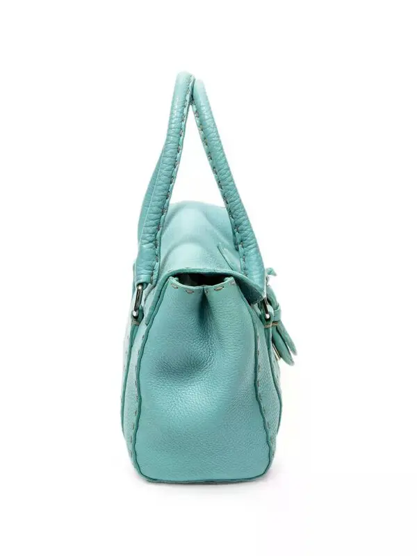 Fendi Mini Linda Leather Tote Bag - Blue