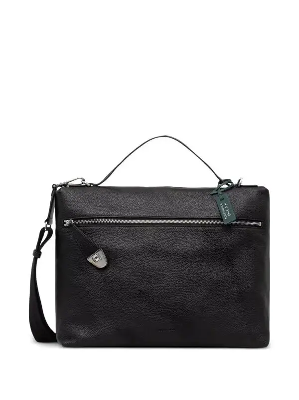 COCCINELLE Leather Tote Bag With Zip Fastening And Front Pocket - Black