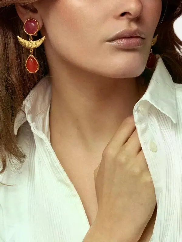 Sylvia Toledano Jasper And Carnelian Drop Earrings