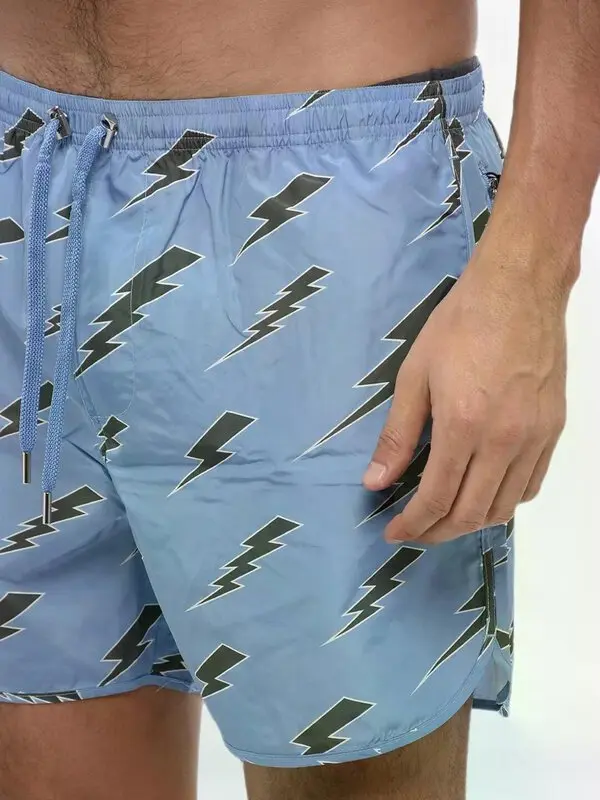Neil Barrett Fair Isle Print Swim Shorts