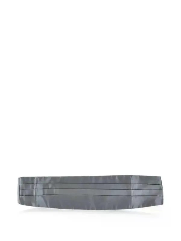 Corneliani Pleated Satin Cummerbund - Grey