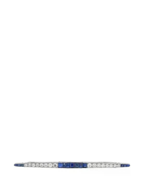 LB EXCLUSIVE Diamond And Sapphire Brooch - Silver