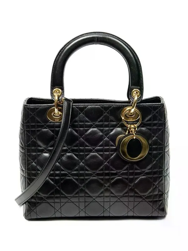 Dior Lady Cannage Tote Bag - Black