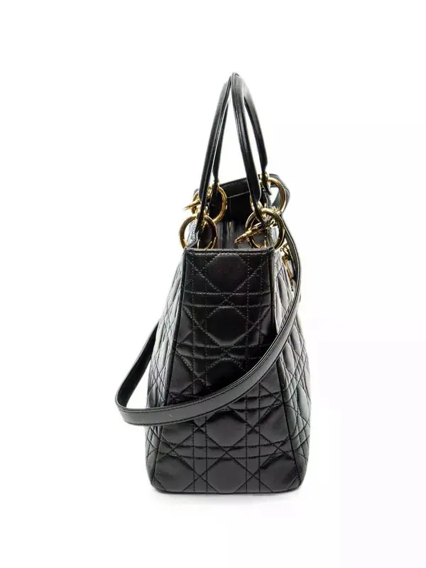 Dior Lady Cannage Tote Bag - Black