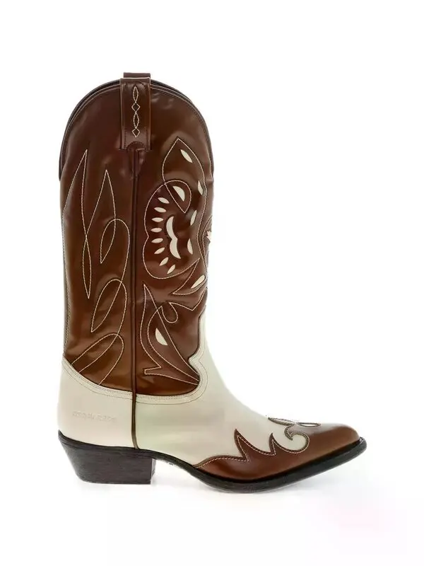 Dsquared2 Topstitched Leather Cowboy Boots - Brown