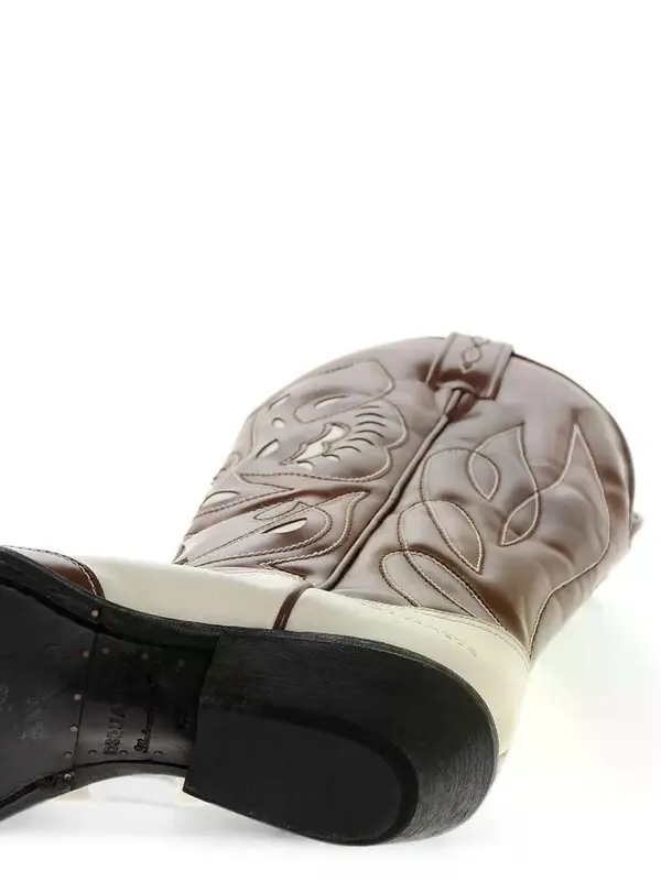 Dsquared2 Topstitched Leather Cowboy Boots