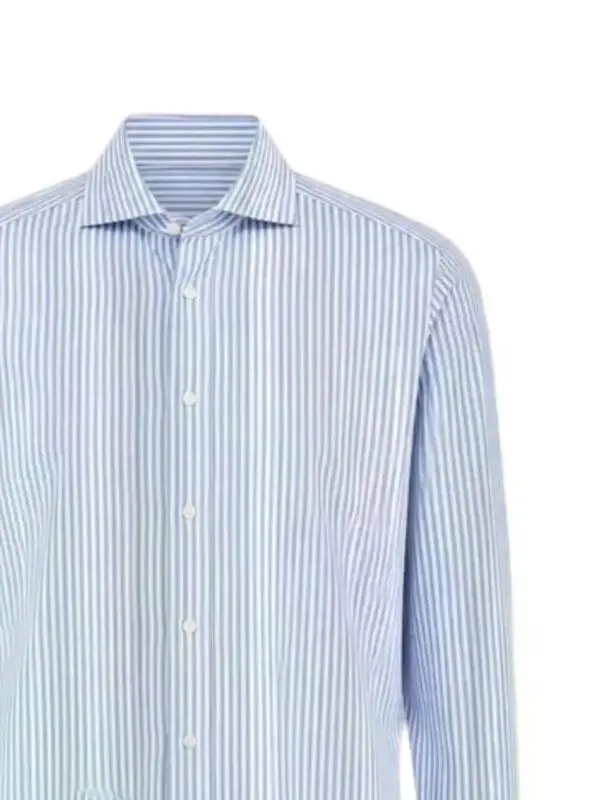 BASTONCINO Vertical-stripe Long-sleeve Shirt - Blue