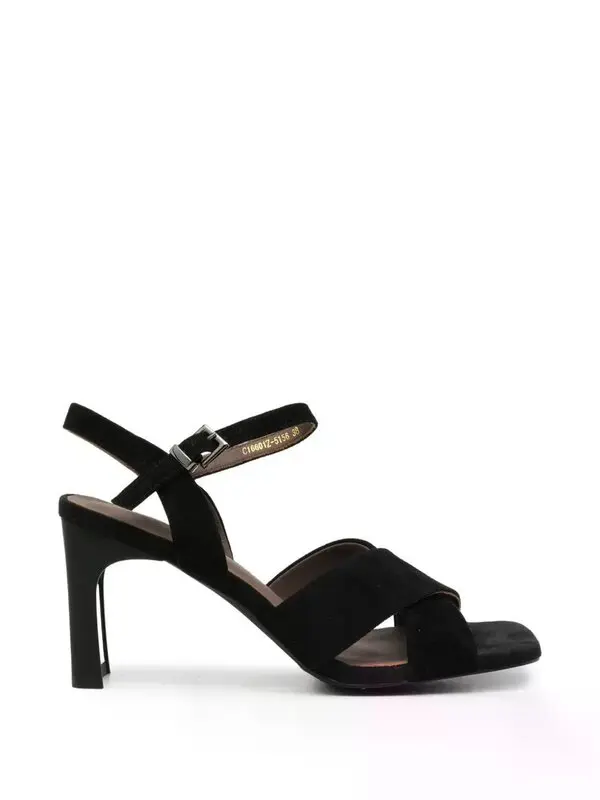 SERGIO MORETTI FIRENZE Crossover Strap Sandals - Black