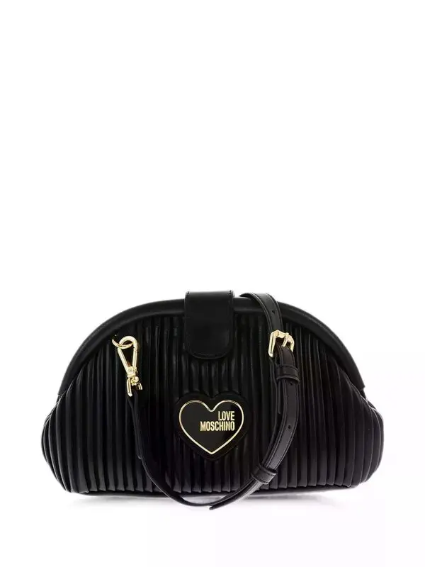 Moschino Pleated Cross Body Bag - Black