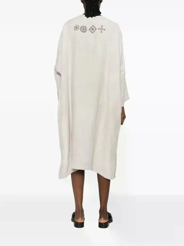 AODRESS Embroidered Crewneck Midi Dress