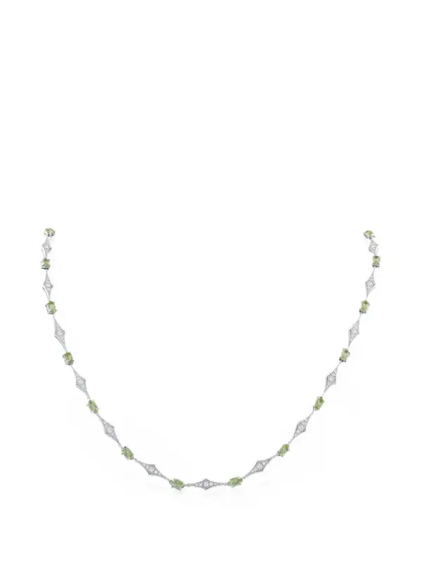 LAURA MUNDER Peridot And Diamond Necklace - Silver
